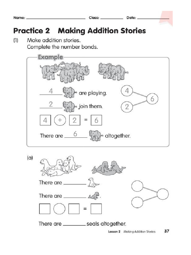 Year 1 Maths Making Addition Stories Pdf