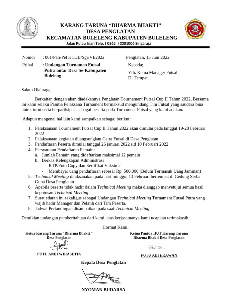 Undangan Futsal | PDF