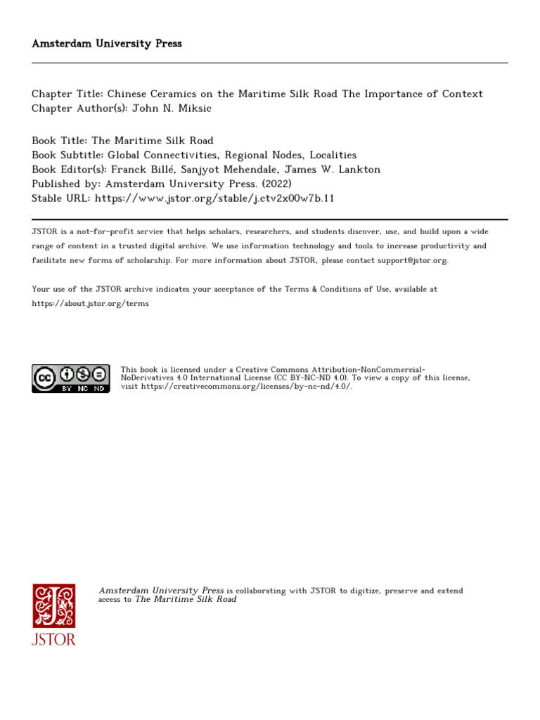 Chinese Ceramics on Maritime Silk Road | PDF | Southeast Asia | China