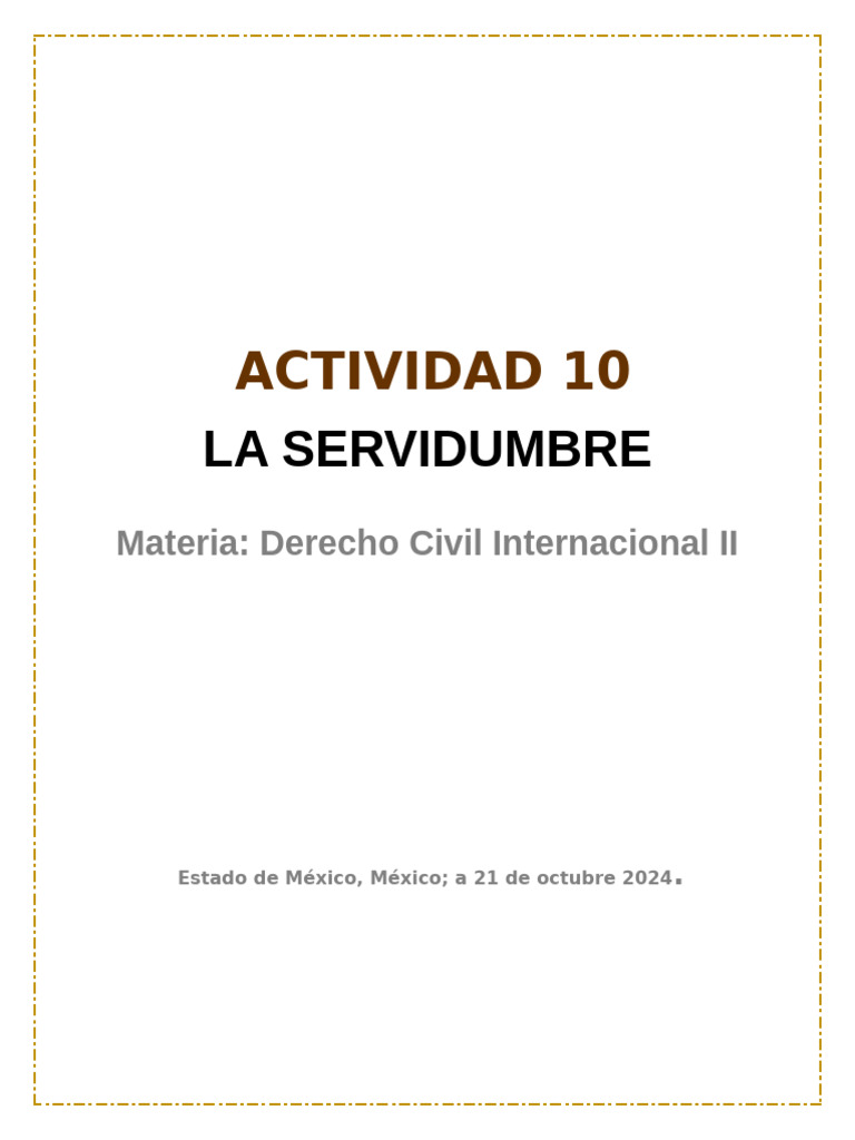 Actividad 10 La Servidumbre | PDF | Mediación