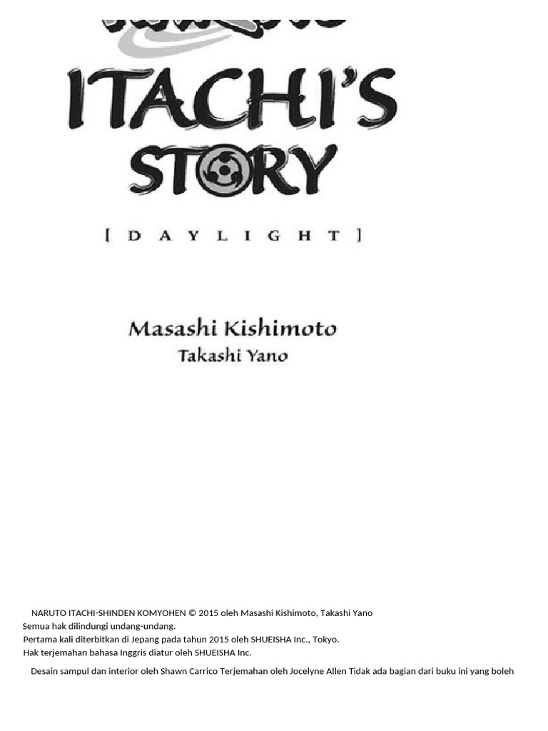 Salinan Terjemahan Salinan Itachi Shinden v01 Book - of - Daylight | PDF