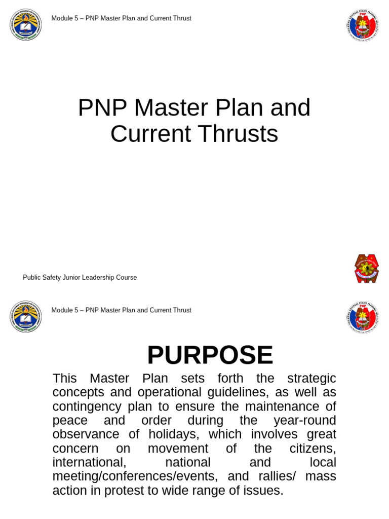 PNP Master Plan and Current Thrusts | PDF | Strategic Planning | Police