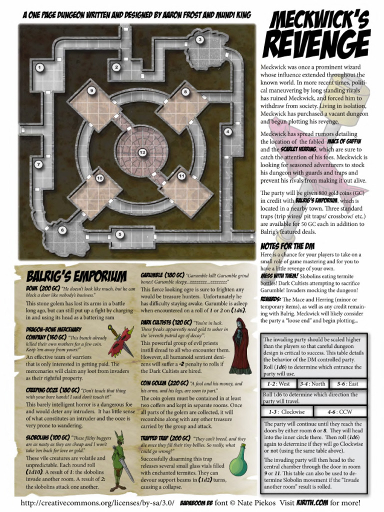 One Page Dungeon Contest - 2011 | PDF | Stairs