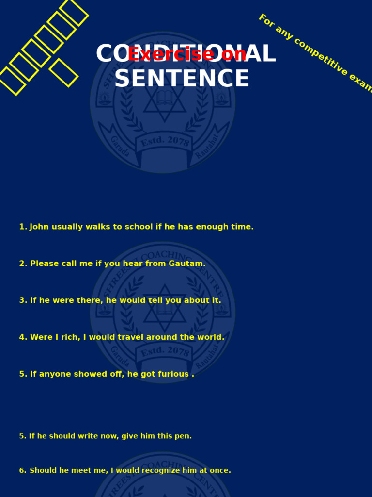 Conditional Sentence Exercise English Grammar | PDF