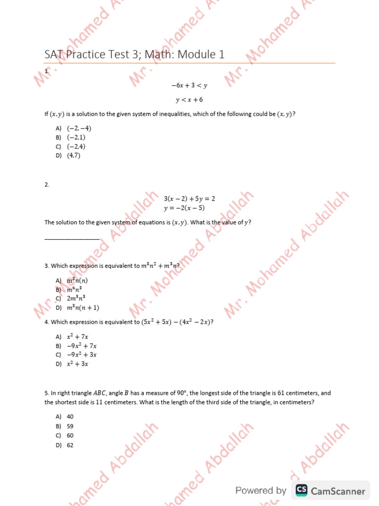 New (3) DSAT PracticeTest3 (CS) by MR MohameD AbdallaH | PDF