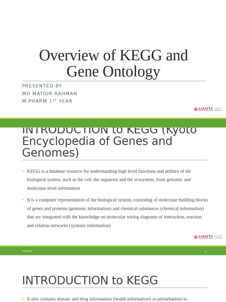 Kegg and Gene Ontology | PDF | Biology | Genetics