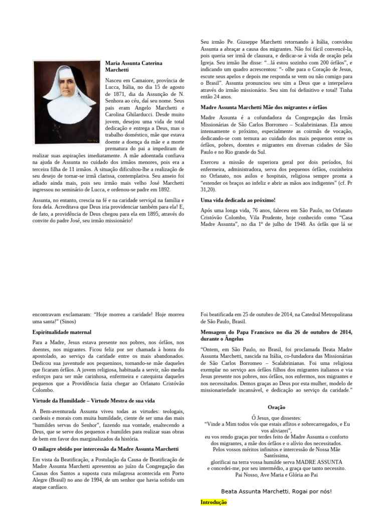 Beata Assunta - Padre Leandro | PDF