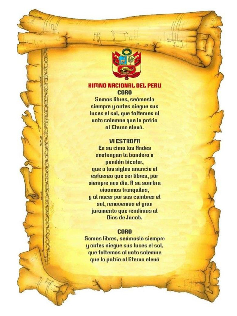 Himno Nacional Coro - VI Estrofa | PDF