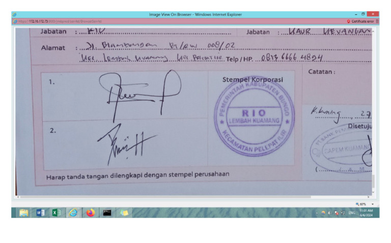 TTD Speciment Bank Jambi | PDF