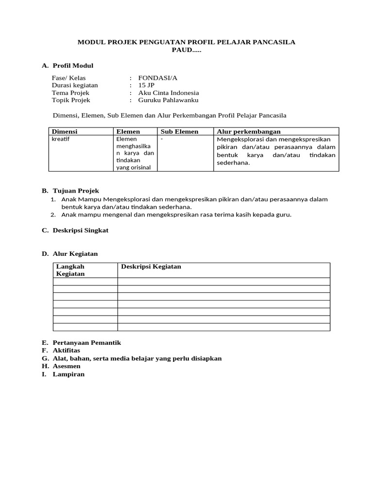 1. Template Modul | PDF