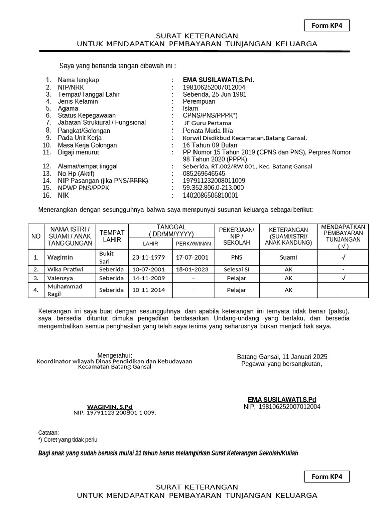 Blanko Model C (From KP4) Korwil 2025 | PDF