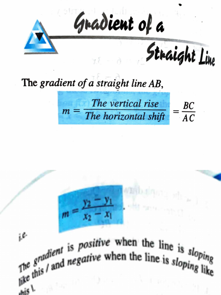 Math Gradient If A Staright Line | PDF