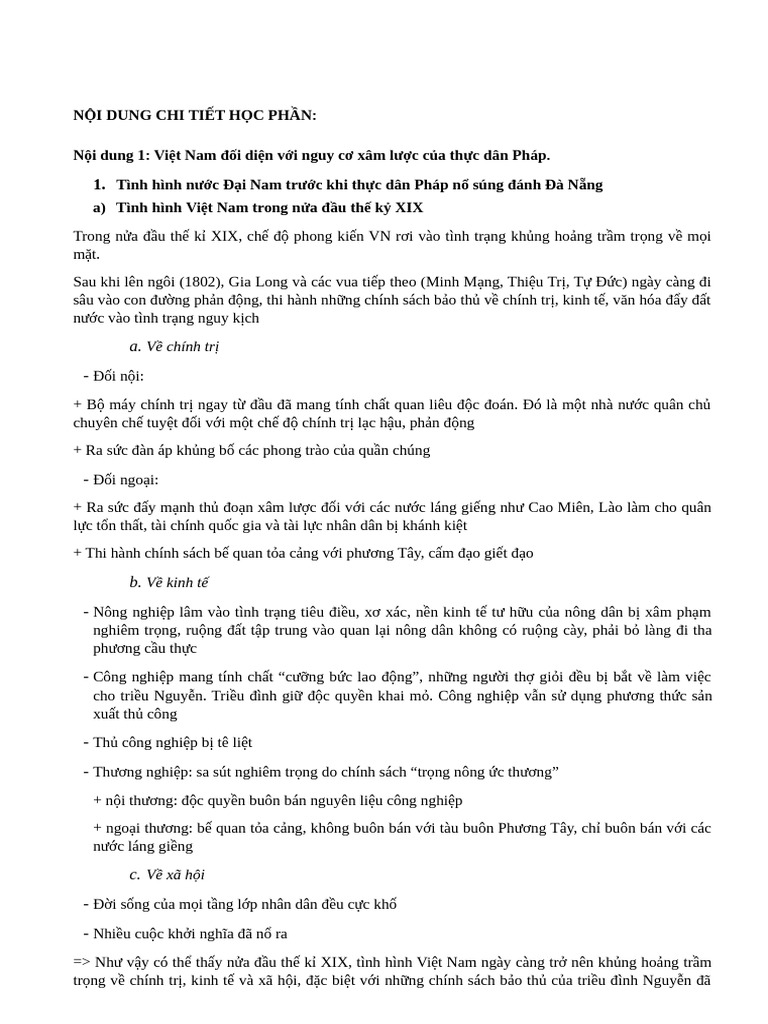 ÔN TẬP CK LSVN | PDF