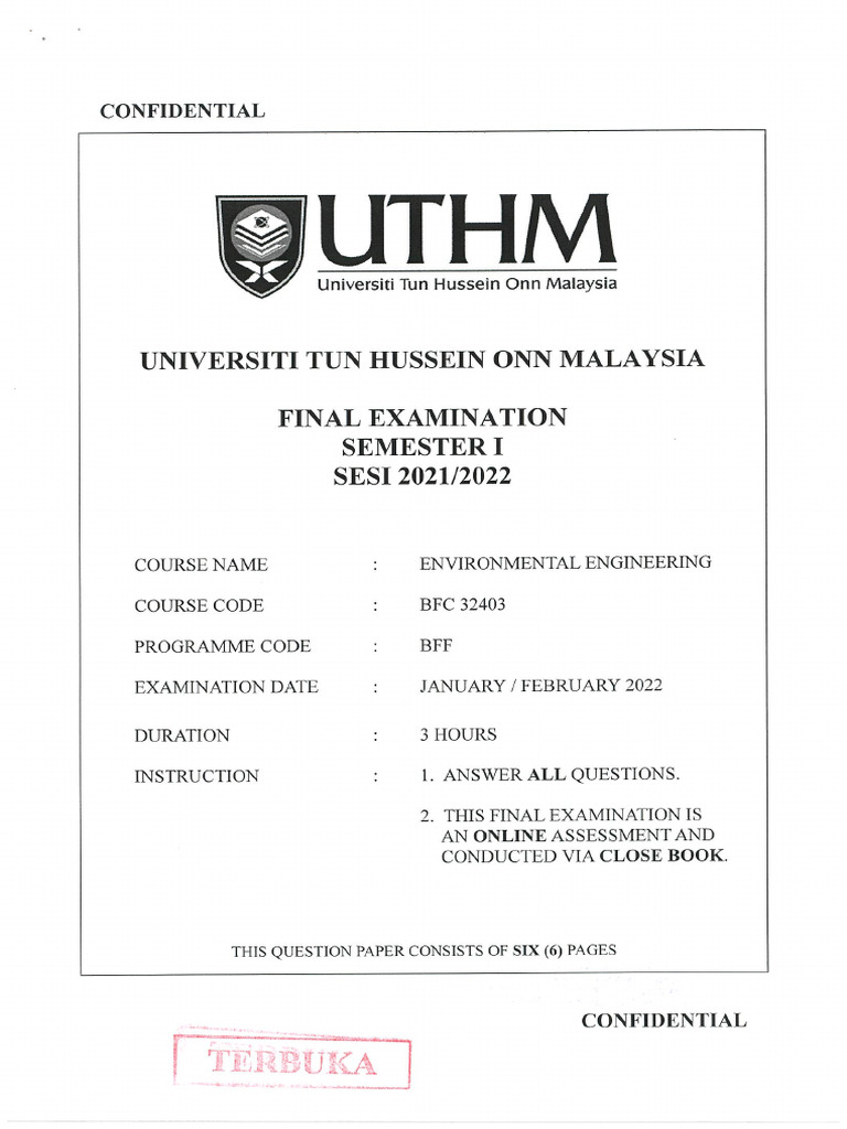 Lecture Note Environmental Engineering | PDF