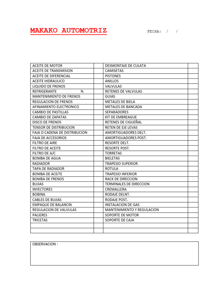 Makako Automotriz Historial de Clientes | PDF