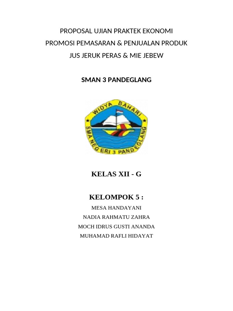 Proposal Pemasaran Jus Jeruk & Mie Jebew | PDF