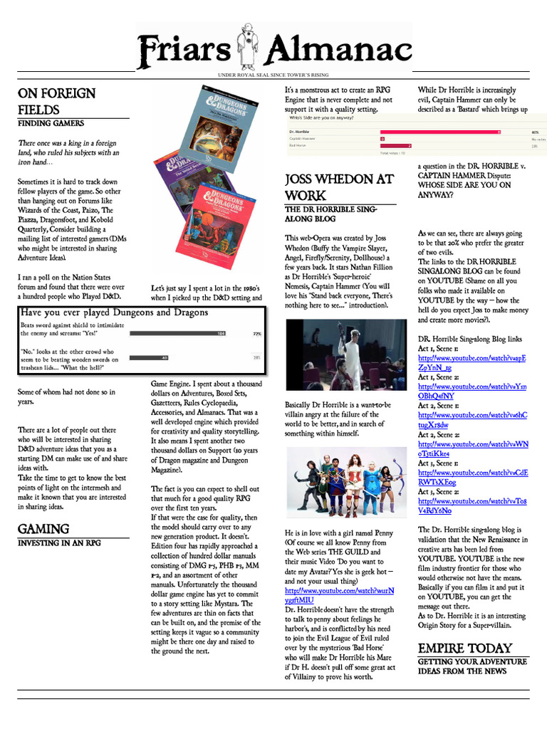 Friar's Almanac #8 - Under Royal Seal Since Tower's Rising | PDF