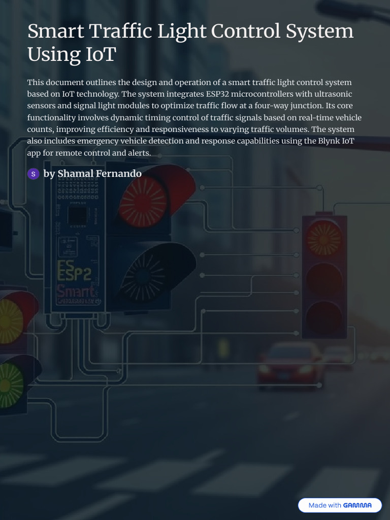 Smart Traffic Light Control System Using IoT | PDF