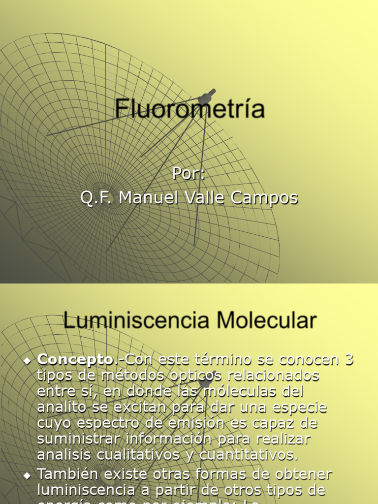 Fluorometría: Métodos y Aplicaciones | PDF | Fluorescencia | Espectro ...