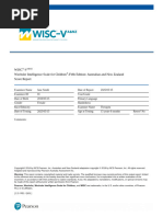 WISC-V Report Sample | PDF | Working Memory | Memory