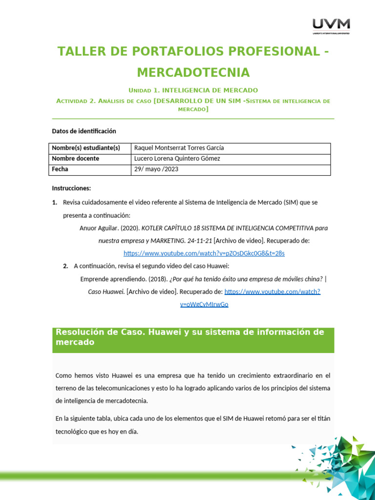 U1 Caso A2 | PDF | Marketing | Mercado (economía)