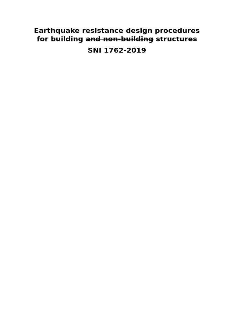 Earthquake Resistance Design Procedures For Building and Non Building | PDF