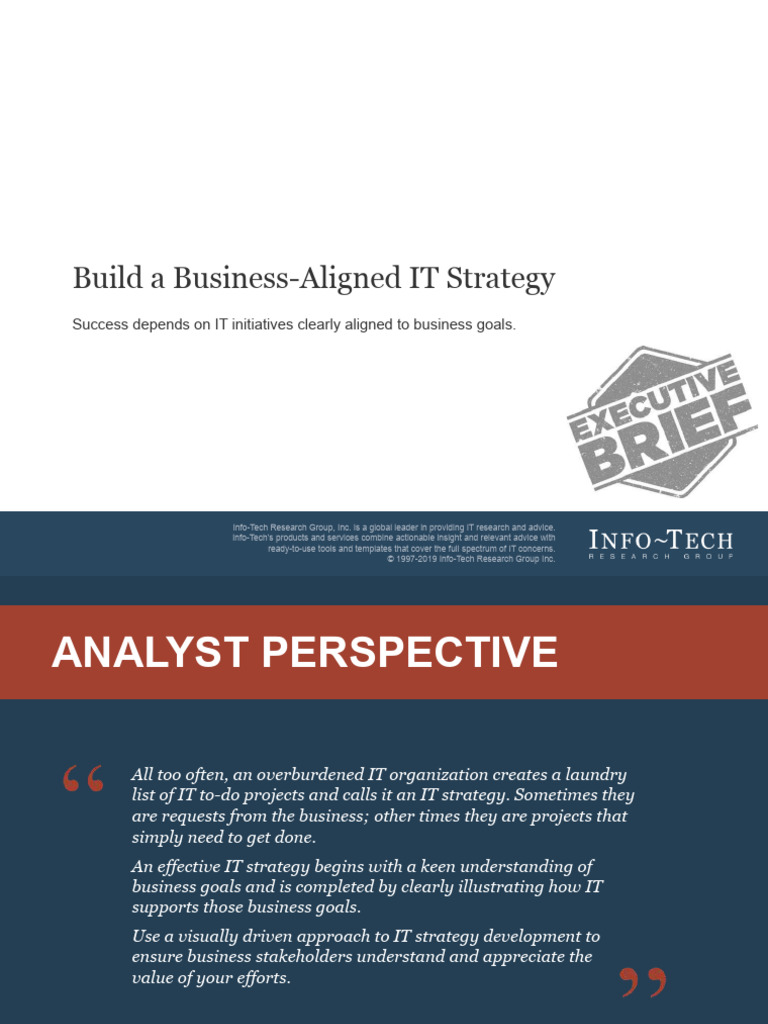It Build A Business Aligned IT Strategy Executive Brief v1 | PDF | Goal ...