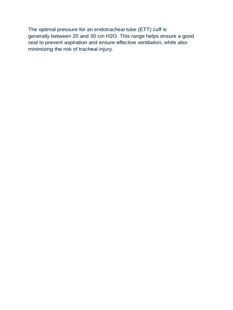 Optimal ETT Cuff Pressure Guidelines | PDF