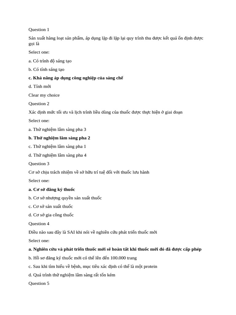 Sở hữu trí tuệ ktra lần 1 | PDF