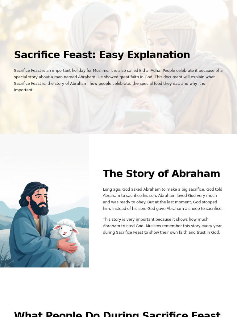 Sacrifice Feast A Simple Explanation | PDF