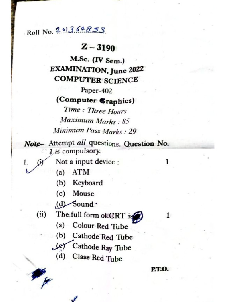 402 Computer Graphics 2022 | PDF