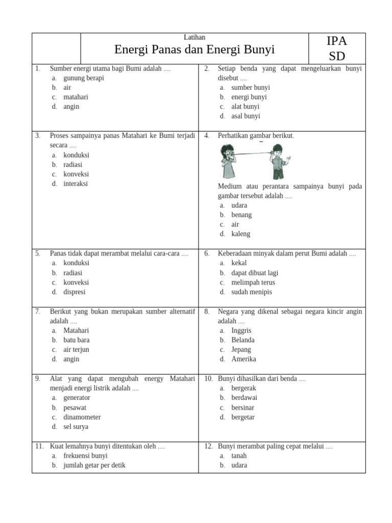 Energi Panas Dan Energi Bunyi | PDF