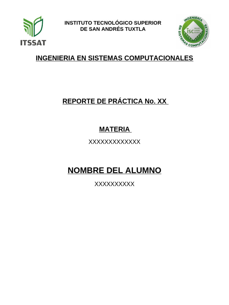 Formato de Reporte de Practicas | PDF