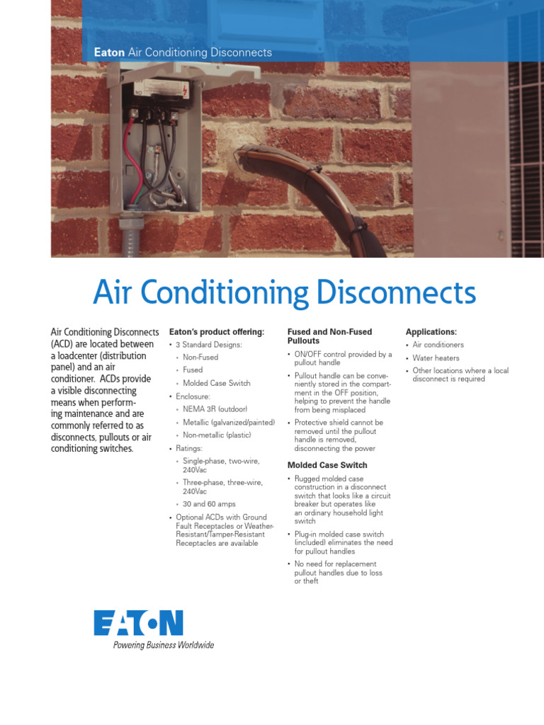 Air Conditioning Disconnects Pa00701002e | PDF | Switch | Air Conditioning