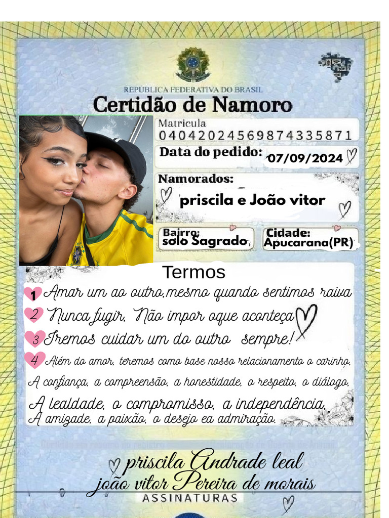 Certidão de Namoro | PDF