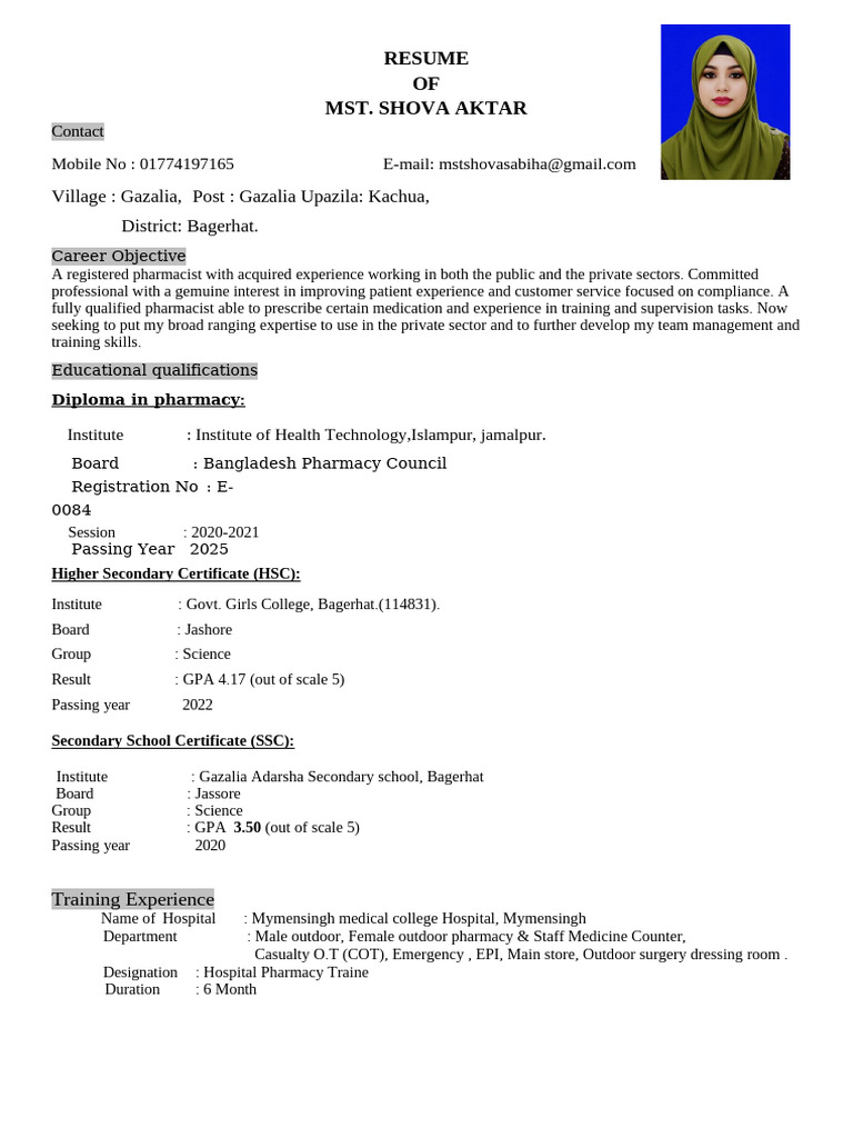 Sanok Chandra Mohanta CV 2 | PDF | Pharmacy | Pharmacist