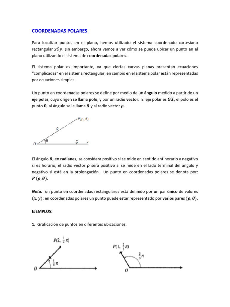 Introducción a Coordenadas Polares | PDF | Sistema coordinado | Espacio