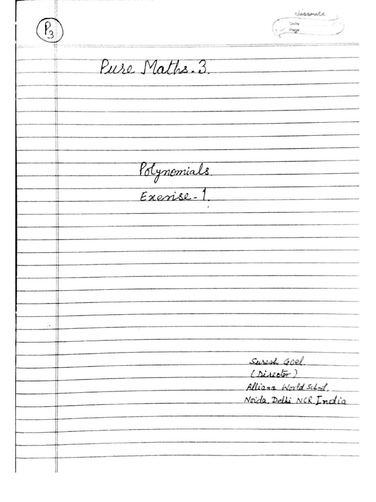 p3 Polynomials Exercise 1 | PDF