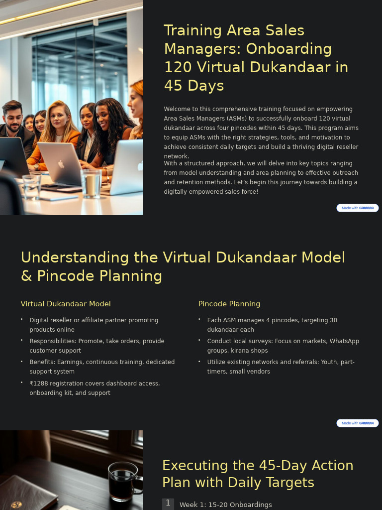 Training Area Sales Managers Onboarding 120 Virtual Dukandaar in 45 ...