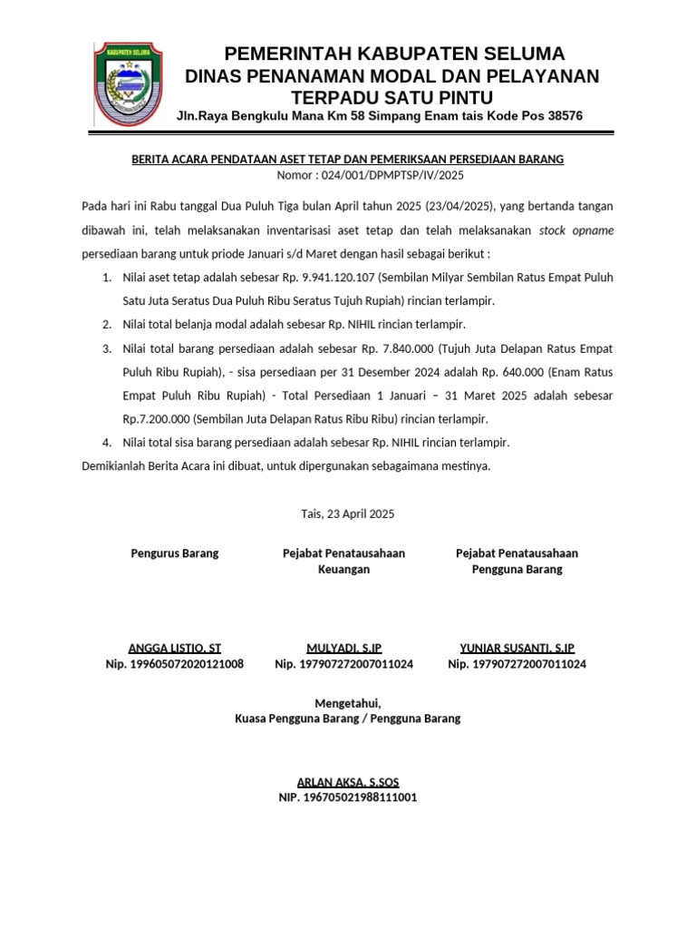 Laporan Persediaan Barang 2025 | PDF