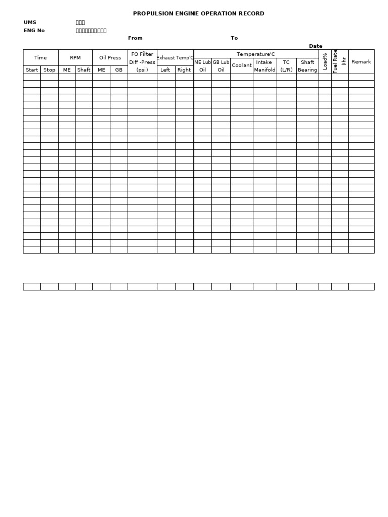 STBD Engine Parameter Log - 55598477 0bea 451f 89bf 0a1887f5675f | PDF