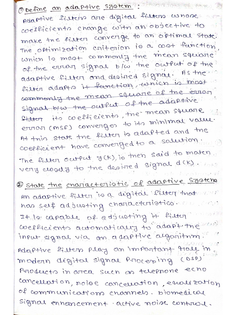 Adaptive Signal Processing Module 1 | PDF