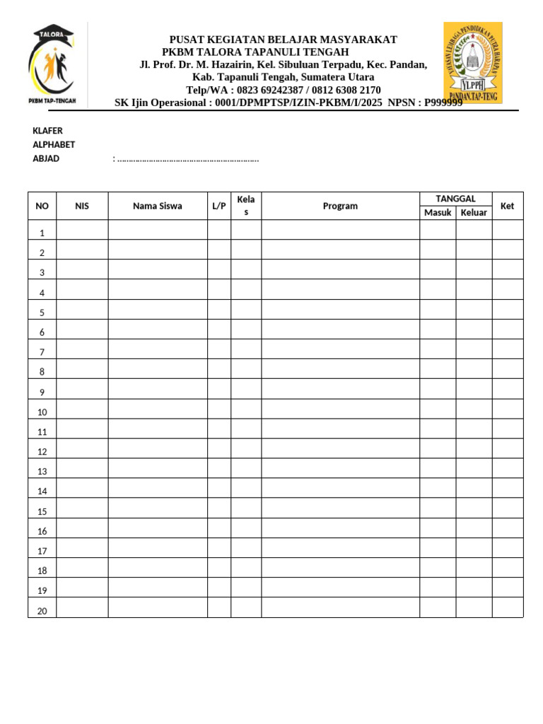 Buku Klaper Siswa | PDF