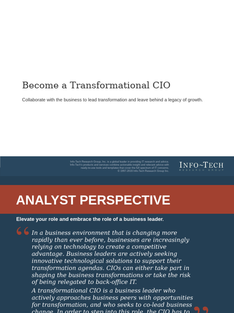 It Become A Transformational CIO Phases 1 6 | PDF | Chief Information ...