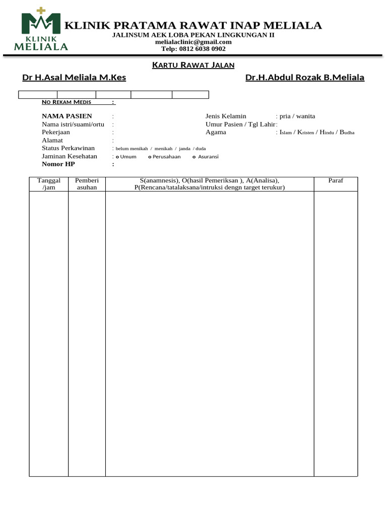kartu rawat jalan | PDF