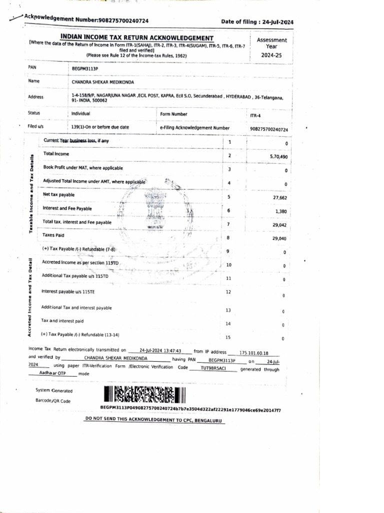 8383037-2024-2025 Itr | PDF
