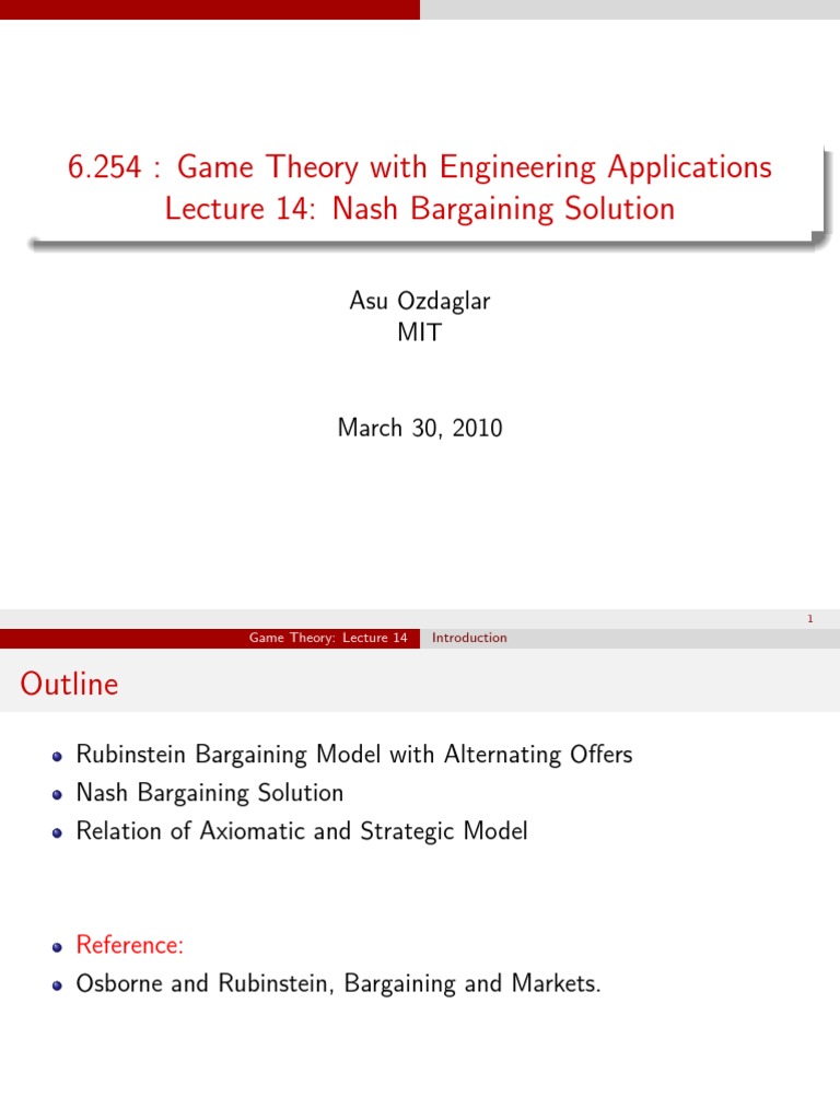 Nash Bargaining Solution Lecture | PDF