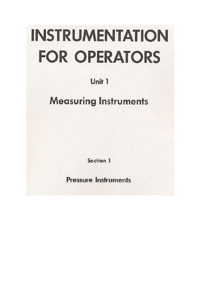 31-32. Instrumentation For Operators Unit-1 Measuring Instruments | PDF
