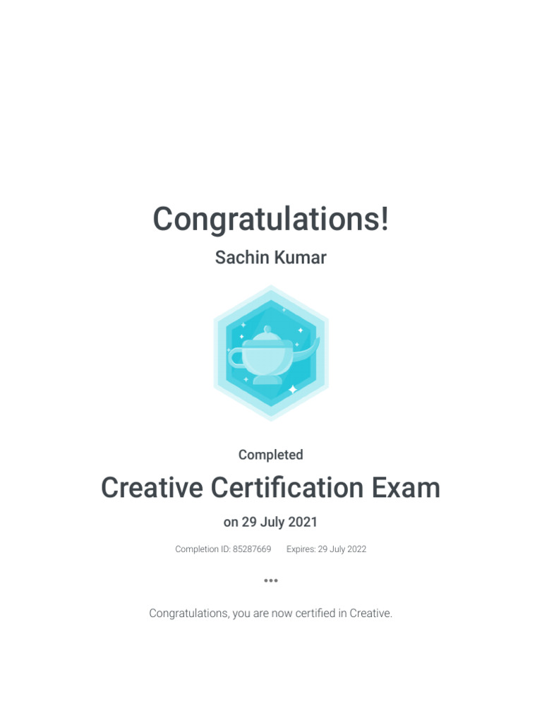 Creative Certification Completion Notice | PDF