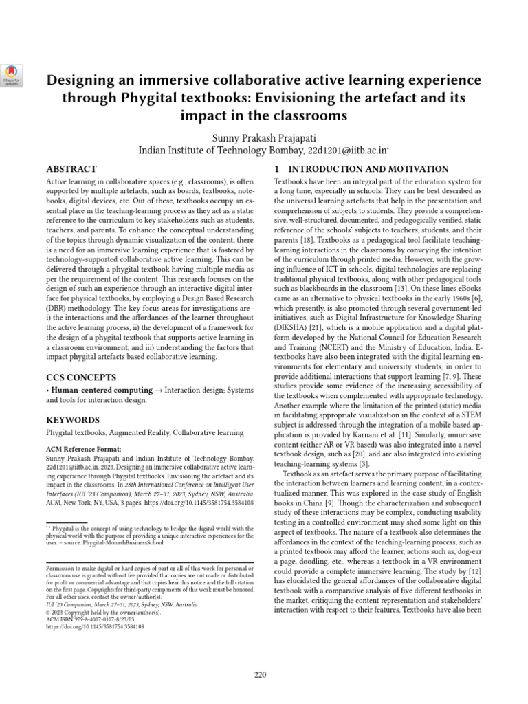 Designing An Immersive Collaborative Active Learning Experience | PDF | Learning | Pedagogy